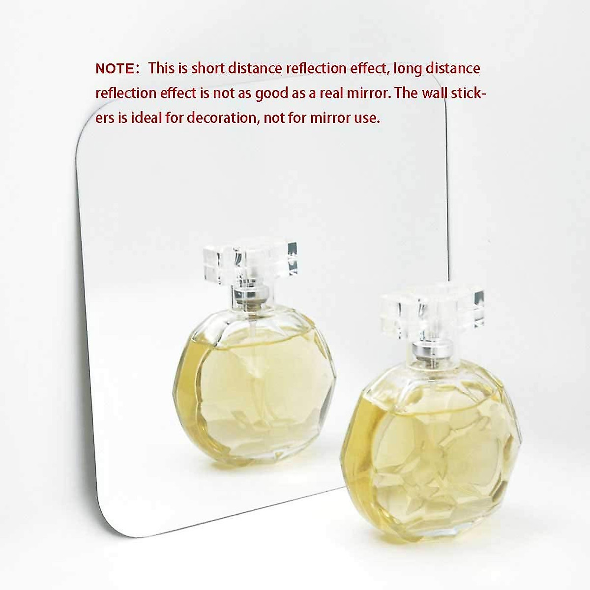 Wall Decor Sticker, H2MTOOL 12PCS Acrylic Mirror Wall Stickers 15cm Adhesive Rounded Corner for Home Decorations (Silver, 15X15cm)