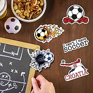 100PCS Soccer Stickers for Scrapbooking, Motivational Vinyl Waterproof Stickers for Water Bottles, Luggage, Teaching Incentives, Soccer Team Gifts for Kids, Teens and Adults
