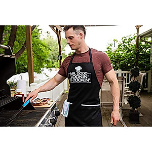 Funny Apron for Men - Mr. Good Looking is Cooking - BBQ Grill Apron for a Husband, Dad, Boyfriend or any Friend that Cooks Like a Master Chef by Aller Home and Kitchen (Mr. Good Looking is Cooking)