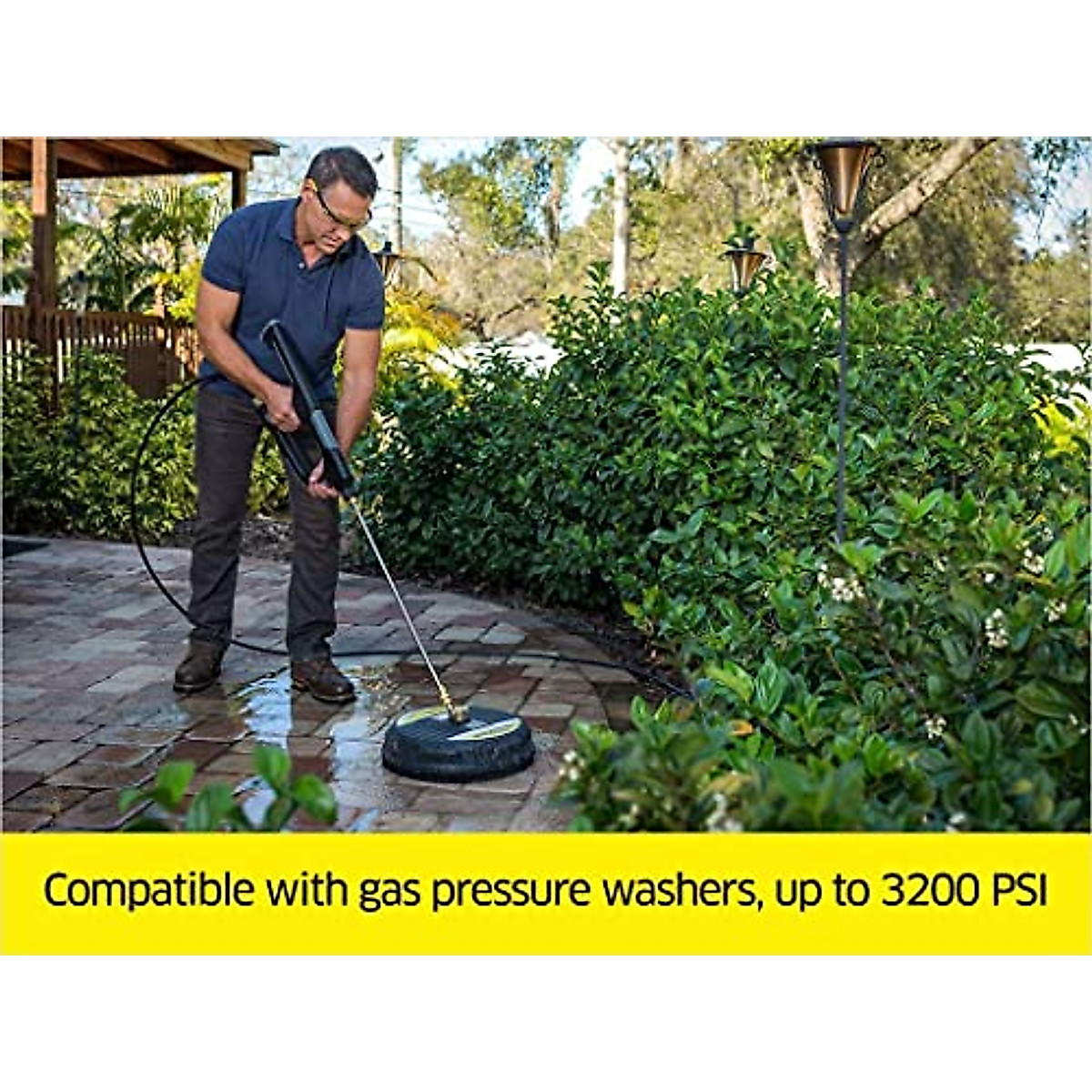 Karcher Universal 15" Pressure Washer Surface Cleaner Attachment, Power Washer Accessory - 1/4" Quick-Connect, 3200 PSI