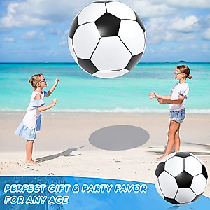 Lewtemi 2 Pcs 40 Inch Giant Inflatable Soccer Ball Large Huge Beach Ball Football Sports Birthday Party Decoration Favors Operation Christmas Pool Themed Toys for Outdoor Activity Games(Black)
