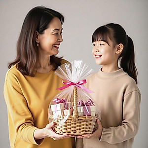 Morepack Cellophane Bags,16x24 Inch 20 PCS Cellophane/Cello Wrap for Gift Baskets, Clear Basket Bags