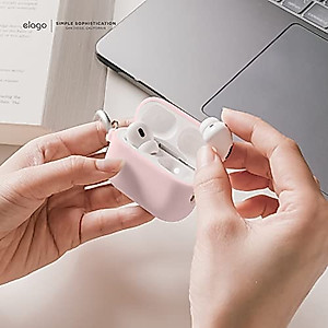 elago Compatible with AirPods Pro 2 Case (2022), Silicone Case with Keychain Compatible with Apple AirPods Pro 2nd Generation Case, Front LED Visible, Supports Wireless Charging [Lovely Pink]