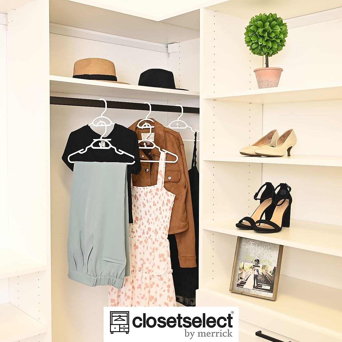 30 Pk Youth Petite Plastic Hangers for Children Clothes Sizes 8 to 12, Petite, Preteen, Junior, 30 Pack (White)