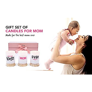 Candle Gift Set for Mom | Box of 3 Scented Candle Gifts | Christmas or Birthday Gifts for a Mom | Best Mom Ever Gifts | Unique Gift Ideas for Mothers Day | Arrive Beautifully Gift Boxed