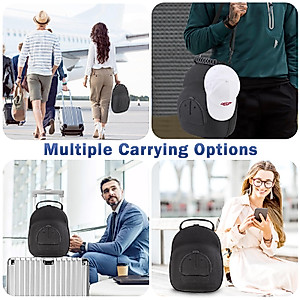 Anguu Hat Travel Case,Hard Hat Case for Baseball Caps, Hat Carrier for Travel with Hat Clip and Glasses Case, Hat Organizer Protects Up To 6 Hats, Perfect For Travel and Home Storage - Black