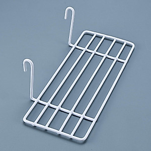 Yaegoo 8 Pack Grid Wall Shelves, White Wire Straight Shelf with Hook, Hanging Shelf for Wall Grid Panel, Wall Organizer for Home Supplies, 9.8" L x 3.9" D