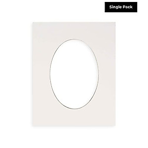 CountryArtHouse White Acid Free 10x14 Oval Picture Frame Mat with White Core Bevel Cut for 8x11 Pictures - Fits 10x14 Frame - Pack of 1 Matboard