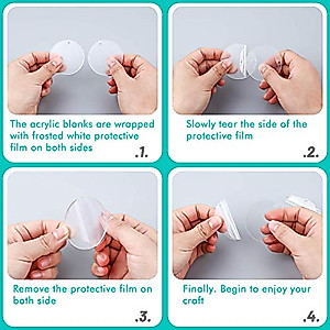 Acrylic Keychain Blanks, Audab 120pcs Blank Keychains for Vinyl Kit Including 30pcs Acrylic Discs, 30pcs keychain Tassels, 30pcs Gold Key chain Rings and 30pcs Jump Rings for DIY Keychain, Vinyl Craft