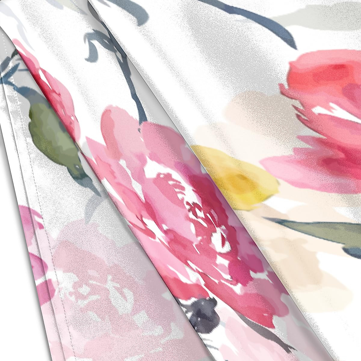 Flower Peony Satin Pillow Cases Silk Satin Pillowcase for Hair and Skin Standard Set of 2 Super Soft Silk Pillowcase with Envelope Closure (20x26 in)