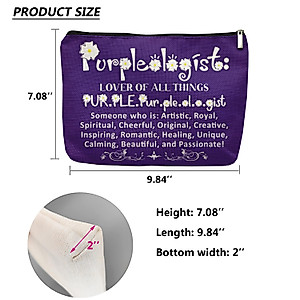 SUNFYCN Purple Fans Cosmetic Bag, Purple Zipper Cosmetic Pouch, Purple Makeup Bag, Purple Lover Gift, Purple Makeup Bag for Girls Women Birthday Graduation 13CB055