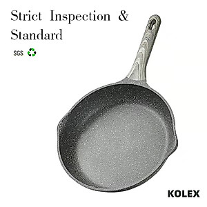 KOLEX Nonstick Frying Pan Skillet, 11-Inch Non Stick Granite Egg Pan Omelet Pans, Healthy Stone Cookware Chef's Pan, Dishwasher Safe, PFOA Free, Induction Compatible (Classic Granite, 11-Inch)
