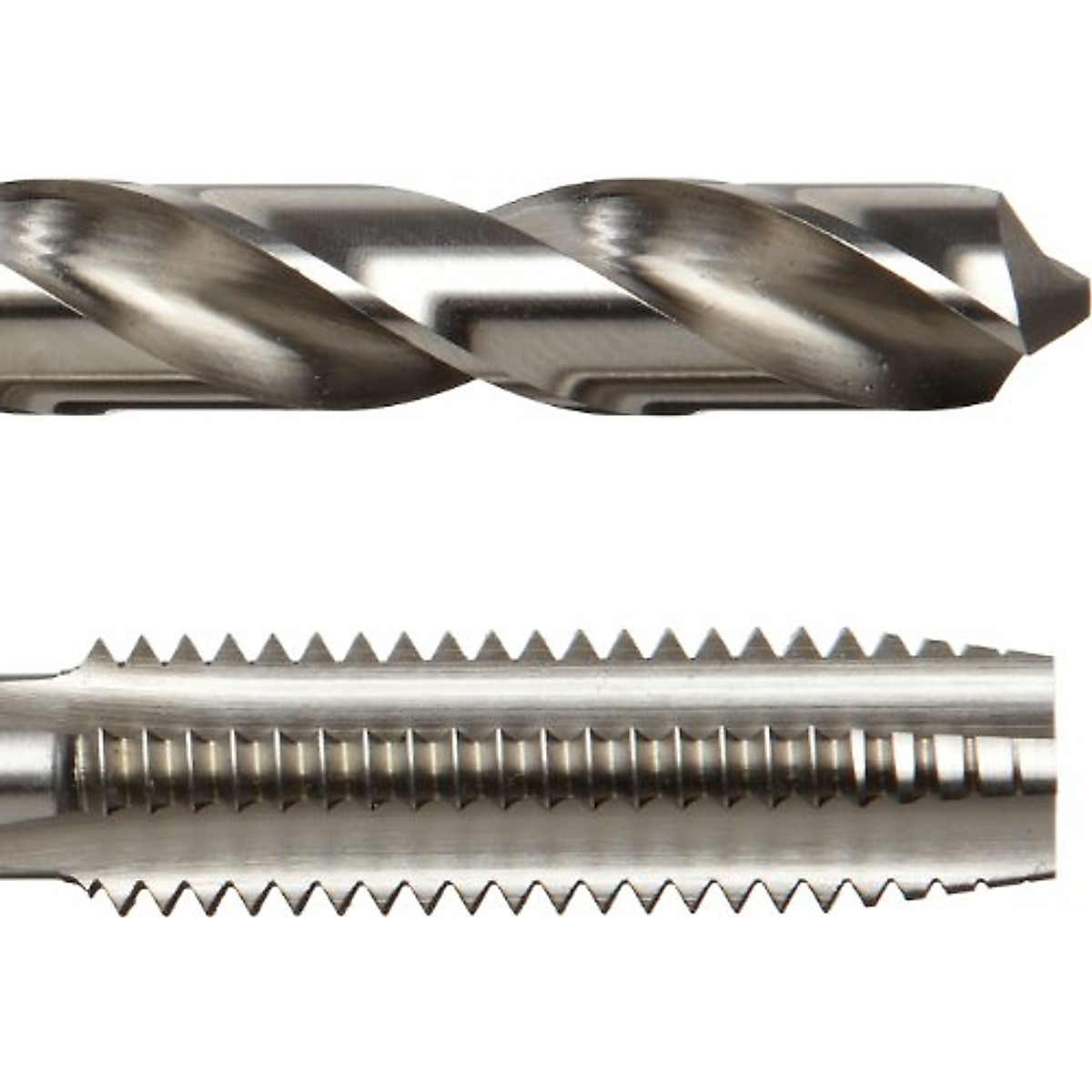 Chicago Latrobe 52580 HT18 High-Speed Steel Jobber Length Drill Bit and Hand Tap Set with Metal Case, Uncoated (Bright) Finish, Wire Size, Letter, Inch, 18-Piece, #6-32 to 1/2"-13 Tap Sizes