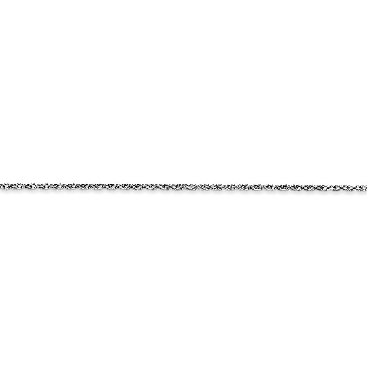 Solid 14k White Gold .7mm Carded Cable Rope Chain Necklace 18"