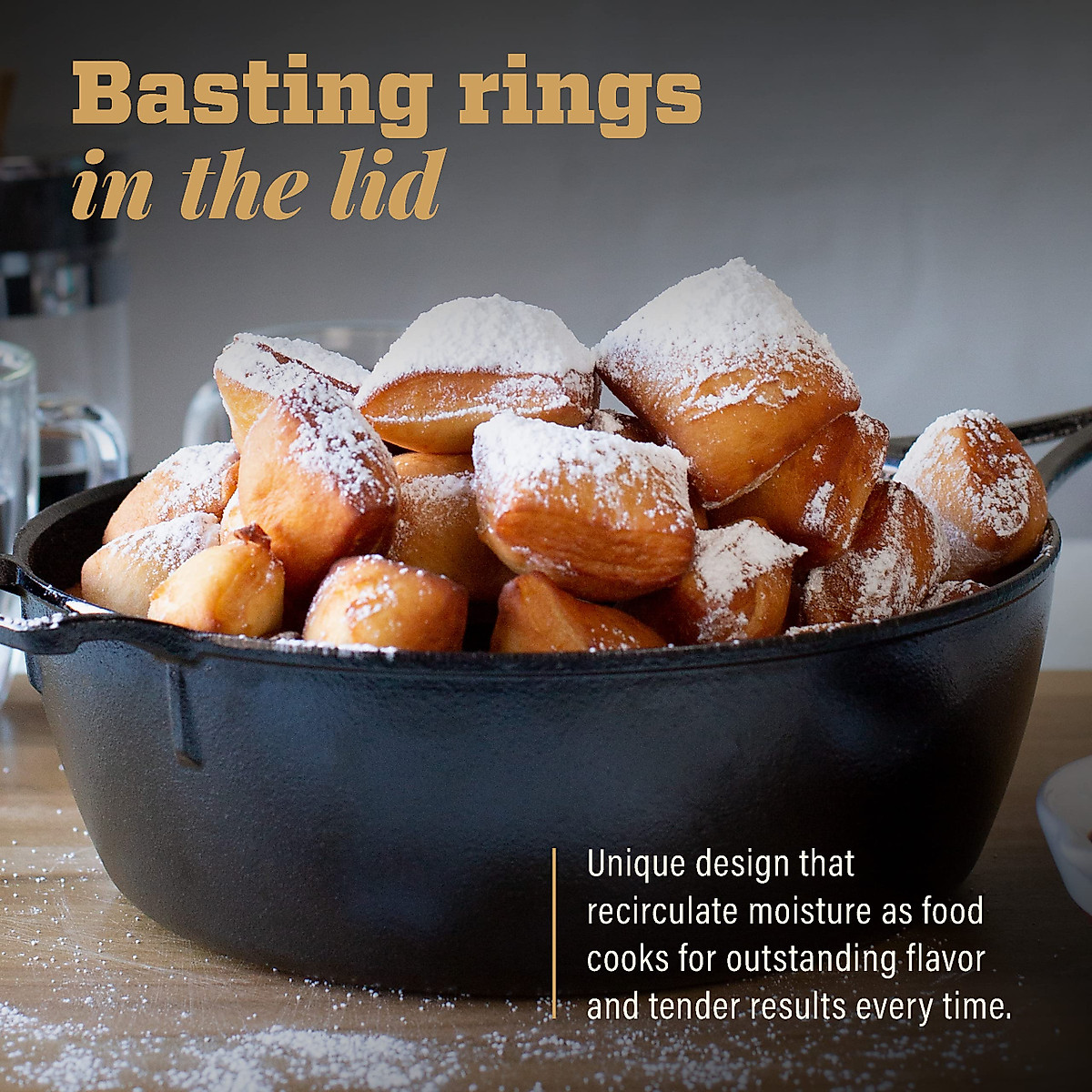 Lodge Blacklock 4 Quart Deep Skillet with Lid - Durable & Lightweight Cast Iron Cookware - Nonstick & Cast Iron Skillet