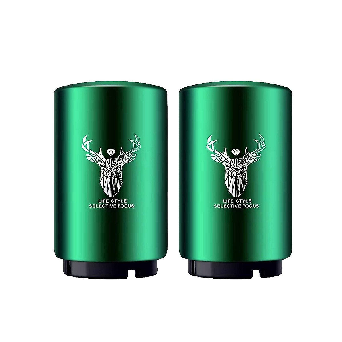 Beer Automatic Bottle Opener, Magnetic Lid Catcher for Bartender Tool Fun, Lid Opener, Pushed Down Beer Opener, Spring-Loaded Bottle Openers Beer Opener (Green-2 Pcs)