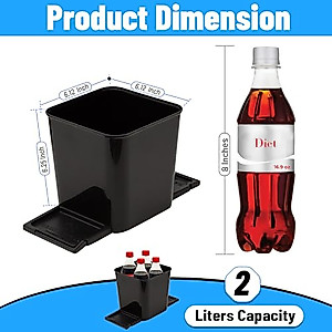 Car Trash Can for Vehicles Leakproof Compact Garbage Bin w/ Stability Flap, Anti-Slip Base, Portable Trash Holder for Cars, Trucks, SUVs, Minivans Compact, Auto Container Organizer (Black, Small)