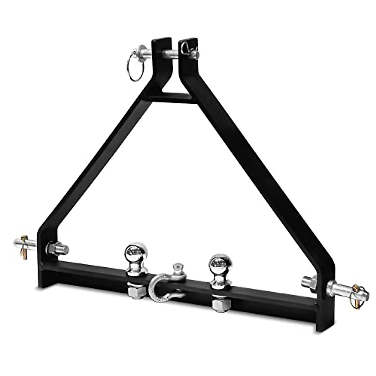 3 Point Trailer Hitch Receiver, Heavy Duty Drawbar Traile Hitch Cat 1, Quick Hitch Tractor Attachments Compatible (Black)