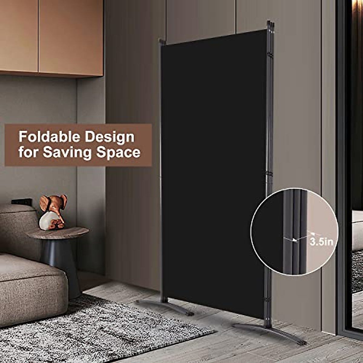YASRKML 3 Panel Room Divider, Folding Privacy Screen for Home, Dorm, Office, Partition Room Dividers Separators, Freestanding Room Divider Screen Fabric Panel 102x71.3'', Black