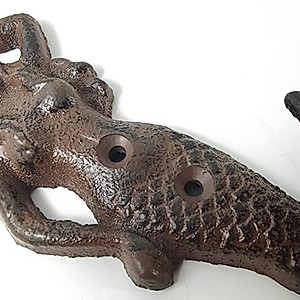 NSBELL 2PCS Rustic Cast Iron Mermaid Hook Wall Hanger Decor Beach Nautical Towel Holder