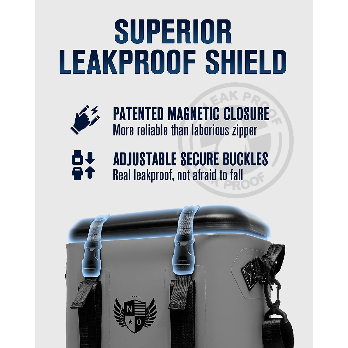 Novoto Magnetic Soft Cooler Bag, 16 Can Insulated Soft Sided Cooler with dry bag, Zipperless Quick Access Coolers for Beach, Lunch, Kayak, Camping