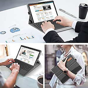 Fintie Protective Case for Microsoft Surface Go 3 2021 / Surface Go 2 2020 / Surface Go 2018 - Multi-Angle Portfolio Business Cover with Pocket, Compatible with Type Cover Keyboard (Gray)