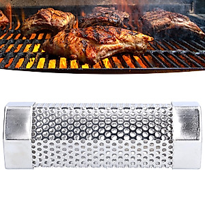 Smoker Tube Grill 304 Generator Pipe Bbq Hex Smoke Box Smoke Tube Tools Fruitwood for Stainless Steel Pipe Tube Smoky Grilled Smokers (Length 15.4CM*Height 5CM [order selection:)