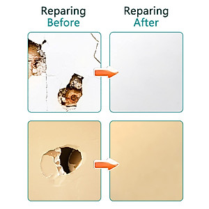 Seloom 15 Pcs Drywall Repair Kit, 2/4/6/8 Inch Self Adhesive Fiberglass Mesh Wall Repair Patches, Drywall Tools Wall Hole Quick Repair Aluminum Plate Repair Patch for Damaged Drywall Ceiling