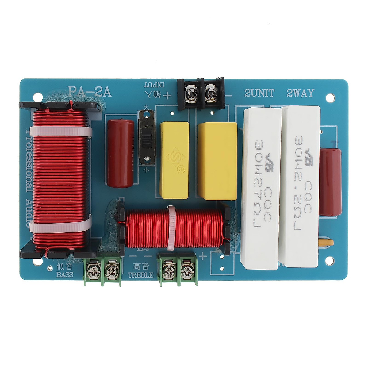 DriSentri 2 Way Crossover for Speaker, 450W 4-8 Ohm 2 Way High-Low Frequency Divider for Speaker, HiFi Speaker Crossover