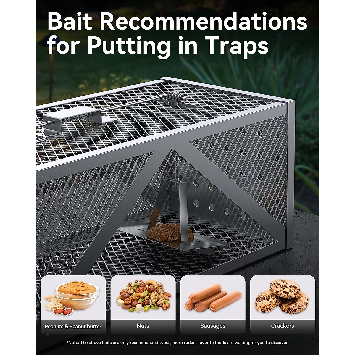 BAOYER Humane Mouse Traps Reusable Catch and Release Live Mouse，Metal Rat Trap That Work，Catch Moles, Voles, Chipmunks