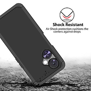 TJS Compatible for OnePlus Nord N30 5G Case, with Tempered Glass Screen Protector Dual Layer Hybrid (Magnetic Mount Friendly) Shockproof Drop Protection Impact Phone Case (Black)