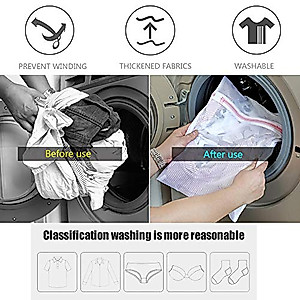 Qianchengda Trading Co., Ltd. Mesh Laundry Bags for Washing Machines, Clothing Wash Bags with Zips, Travel Storage Clothes Laundry Bags for Delicates, Bra, Underwear, Blouse, Stocking, 8 Pack