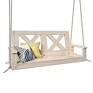 Porchgate Amish Heavy Duty 700 Lb Farmhouse Porch Swing W/ Ropes (5 Foot, Unfinished)
