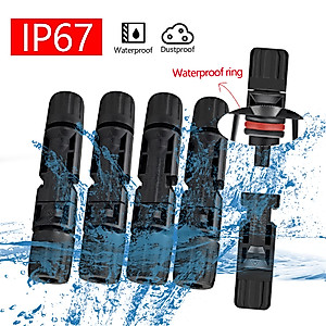 WERCHTAY 40 PCS M-C-4 Solar Panel Cable Connector with Spanners IP67 Waterproof 20 Pairs Solar Connectors Male/Female 1000V 30A (14AWG~10AWG)