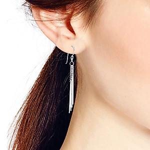 AeraVida Trendy Stranded Stick Drop Sterling Silver Dangle Earring, 4x65mm