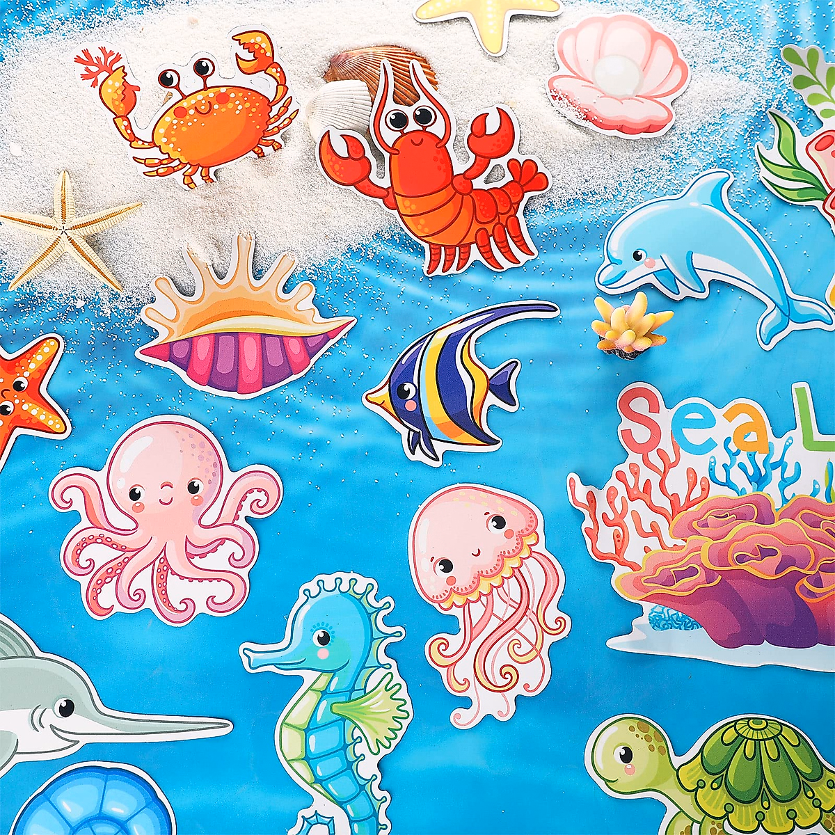 25 Pcs Cruise Door Decorations Magnetic Ocean Sea Animal Car Magnets Fish Fridge Magnet Stickers Cruise Door Magnet Hawaii Tropical Magnetic Decals for Refrigerator Kitchen