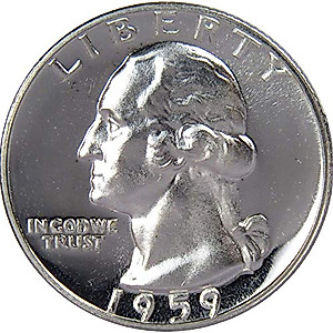 1959 Washington Quarter Choice Proof 90% Silver 25c US Coin Collectible