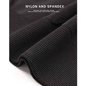 PINKSAVIOR Workout Sets for Women Two Piece Outfits Seamless High Waist Leggings Yoga Crop Tops Athletic Sports Gym Sets(P005M-Black