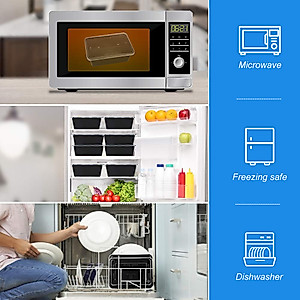 Oranlife Food Containers, 50 Pack Disposable Meal Storage Lunch Containers Plastic Insulated Reusable&Microwavable Bento Boxes with Lids for Dishwasher/Freezer Safe BPA FREE (750 ML/ 26 OZ)