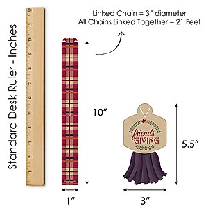Big Dot of Happiness Friends Thanksgiving Feast - 90 Chain Links and 30 Paper Tassels Decoration Kit - Friendsgiving Party Paper Chains Garland - 21 feet