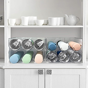 HOMECOR Water Bottle Organizer, Stackable Kitchen Home Pantry Organization and Storage Shelf, Plastic Holder Rack for Cabinet Fridge Flask Tumbler Travel Mug Cup 12-bottle