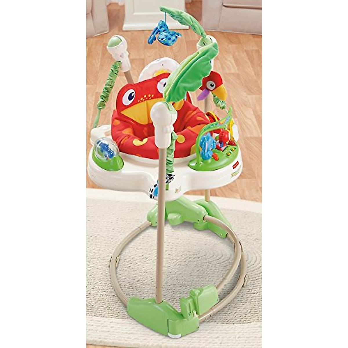 Fisher-Price Baby Bouncer Rainforest Jumperoo Activity Center with Music Lights Sounds and Developmental Toys