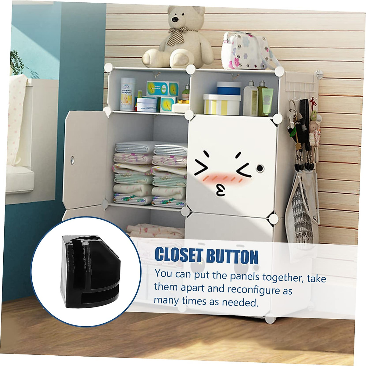 Garneck 20pcs Buckle electric wire connector storage shelves plastic metal wire shelving wire grid cube connectors for closet plastic wire connector modular organizer cube storage shelves