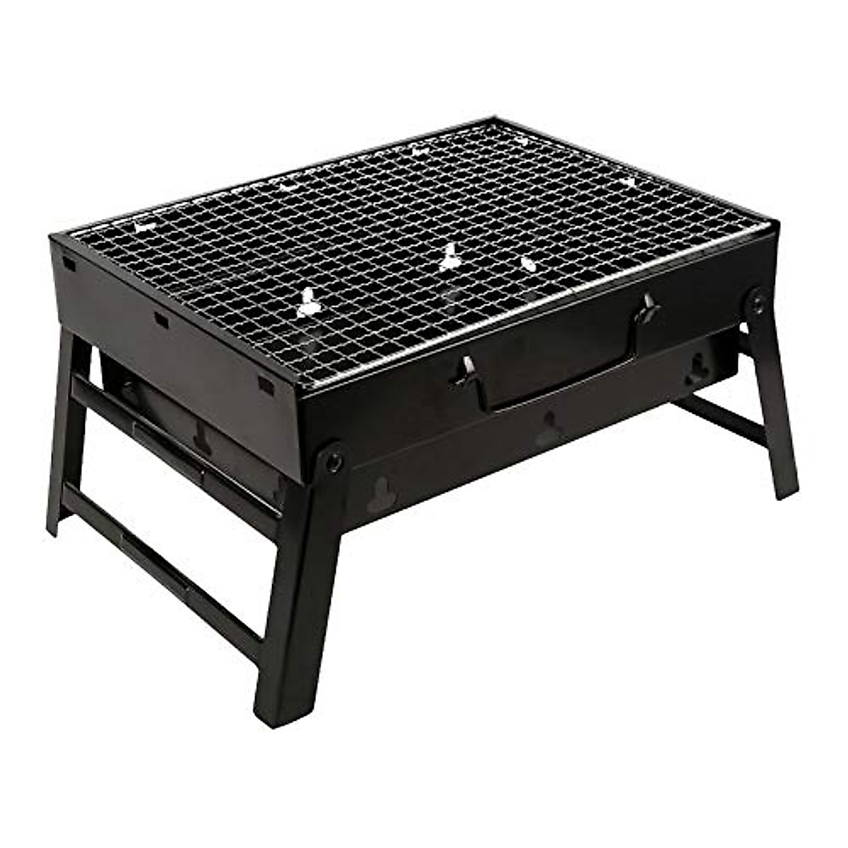 NEWCES Barbecue Desk Portable Folding Charcoal Barbecue Desk Tabletop Outdoor Black Smoker BBQ for Picnic Garden Terrace Camping Travel 13.8x10.6 x2.4 Tabletop Barbecue