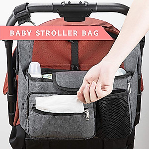 Baby Stroller Organizer with Non Slip Straps - Stroller Organizer Bag with Big Capacity, Waterproof Pocket and Insulated Cup Holders by LENTA MALL
