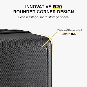 LEVEL8 Luggage Sets 3 Piece, 20 Inch 24 Inch 28 Inch Hardshell Suitcases, Lightweight Luminous Textured Large Luggage, Spinner Wheels Tsa Lock, 3-Piece Set (20/24/28), Black