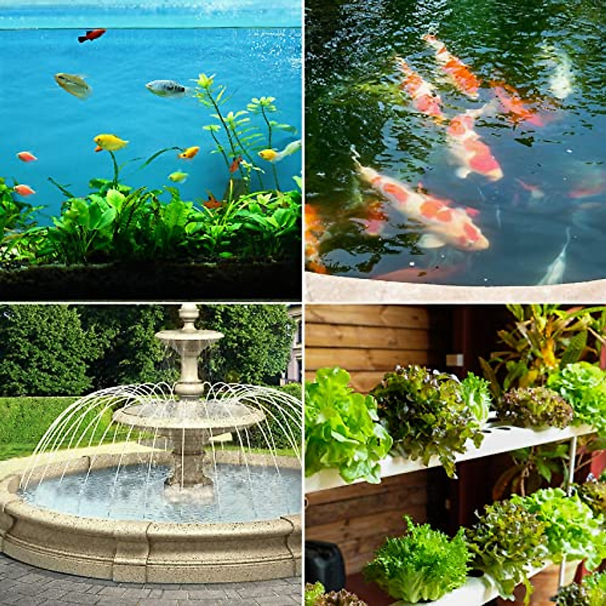 KEDSUM 880GPH Submersible Water Pump(3500L/H, 100W), Ultra Quiet Water Pump with 11.3ft High Lift, Fountain Pump with 5.9 ft Power Cord, 3 Nozzles for Fish Tank, Pond, Aquarium, Hydroponics