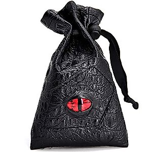 Drawstring Bag PU Leather Dice Pouch Perfect for RPG, D&D, Game