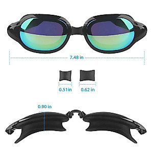 Firesara Swim Goggles, No Leaking Large Frame Wide View Pool for Women Men