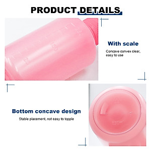Heylcm 2Pcs 250ml Plastic Wash Bottle with Cap, 8.5oz Pink Narrow Mouth Tattoo Wash Bottle No Spill Safety Squeeze Squirt Bottle with Straw Funnel for Lab Gardening Tattoo Supplies(250ml, Pink)